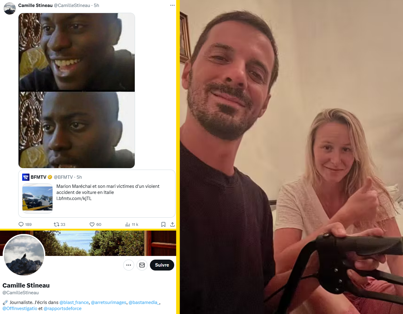 Marion Maréchal et son mari victimes d’un grave accident de la route ...